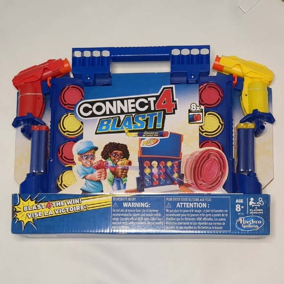 Hasbro | Toys | Hasbro Connect 4 Blast Game Nerf Blasters And Darts 2 Players Age 8 | Poshmark